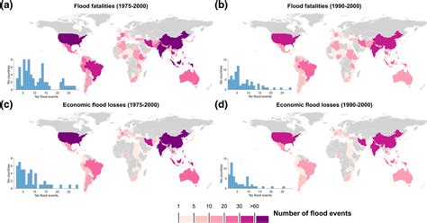 Spatial Distribution At Global Scale Of The Number Of Events Of Flood