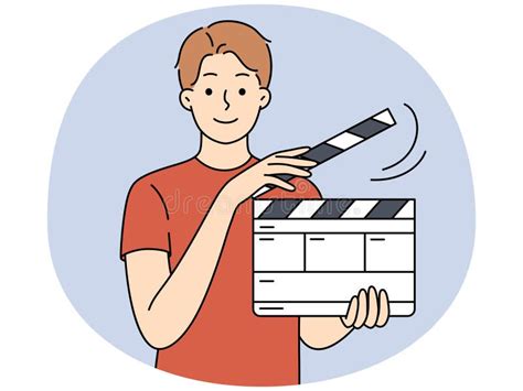 Smiling Man With Film Flapper Stock Vector Illustration Of Flapper Shoot 303743464