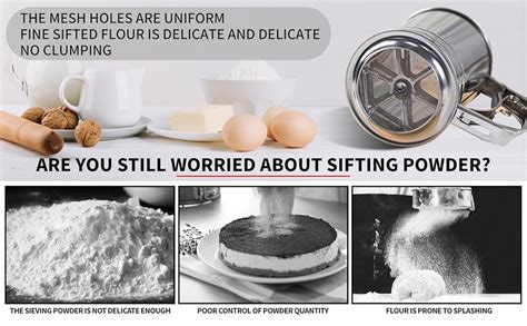 Sifter For Baking Flour Sifter 3 Cup Stainless Steel