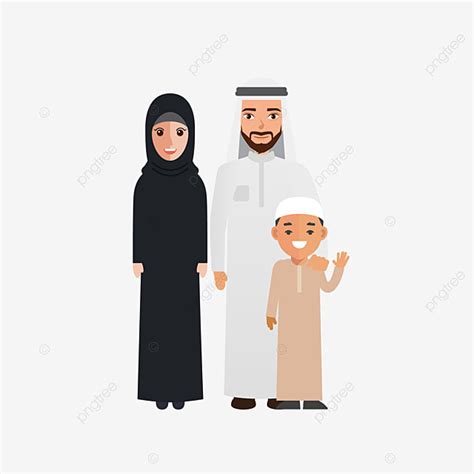 الأسرة المسلمة الكرتون ناقلات أسرة النخيل اللون مسلم Png والمتجهات