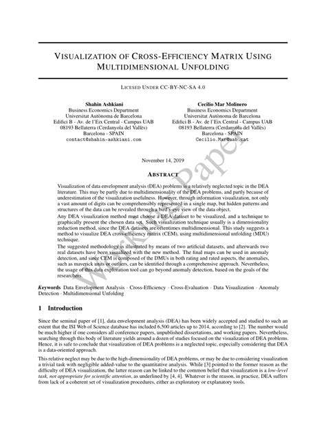 Pdf Visualization Of Cross Efficiency Matrix Using Multidimensional