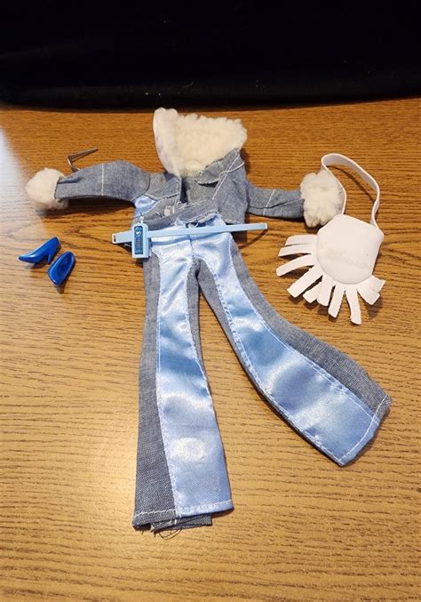 Vintage 1990s Barbie Jean Outfit Shoes Purse With Fringes Belt And