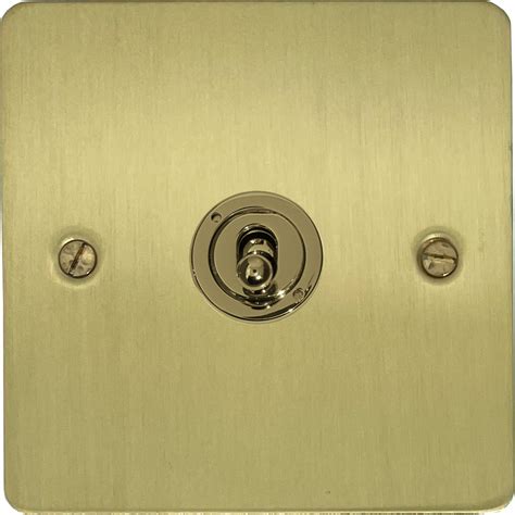 Gandh Fl385sb Flat Satin Brass Toggle Switch 1 Gang