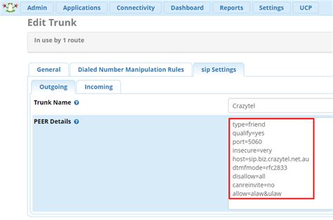 Crazytel Freepbx Sip Trunk Provisioning Guide Ip Authentication