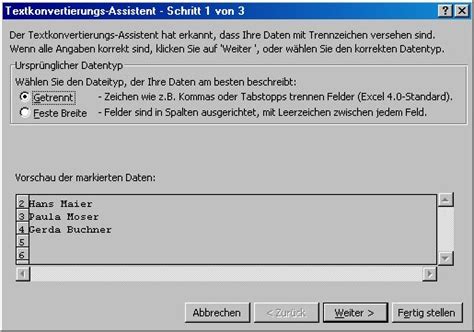 text in excel trennen und auf mehrere spalten verteilen interaktive