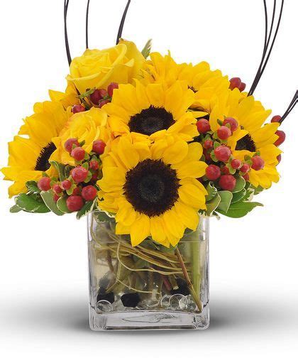 This Cube Design Is Overflowing With Stunning Sunflowers And Hypericum