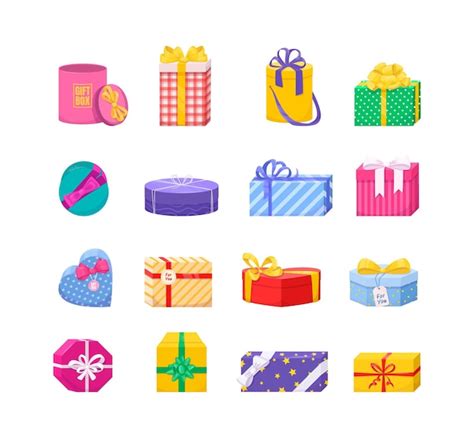 Premium Vector Gift Box Set Present Wrapped Gift Box Differents