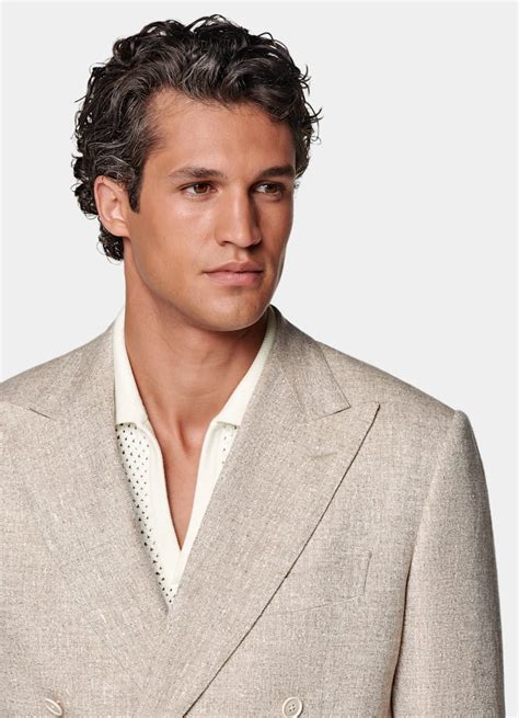 Sand Tailored Fit Milano Suit In Linen Blend Suitsupply Suitsupply Us