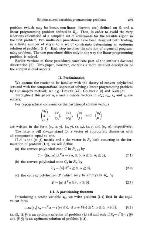 Partitioning Procedures For Solving Mixed Variables Programming