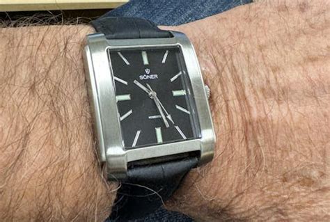 Tokyo A Rectangular Watch In Polished Steel With Green Dial
