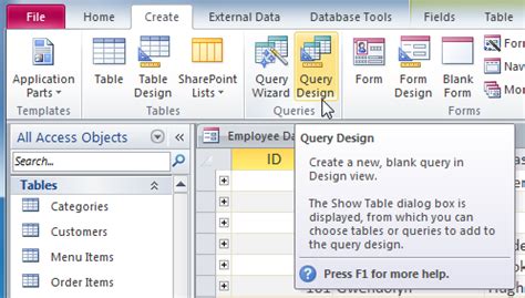 Access Designing A Query