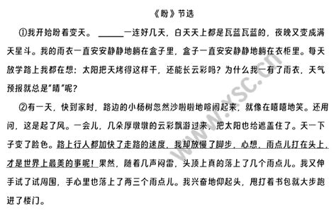 我的小学阅读理解题及答案 阅读答案