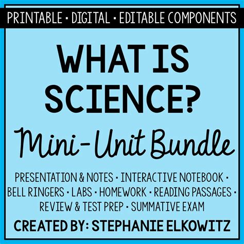 What Is Science Mini Unit Bundle Stephanie Elkowitz