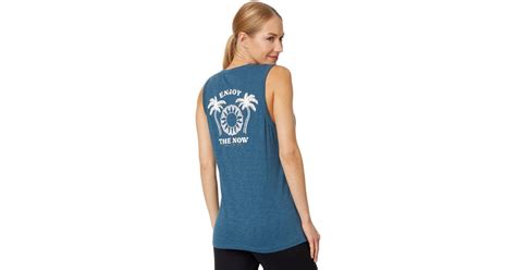 Spiritual Gangster Enjoy The Now Muscle V Neck Tank In Blue Lyst