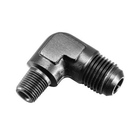 Aluminum Anodized Black 6an An6 To 1 8 Npt Male 90 Degree Fitting Adapter Ebay