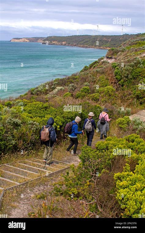Hiking To Cape Nelson Part Of The Great South West Walk Stock Photo