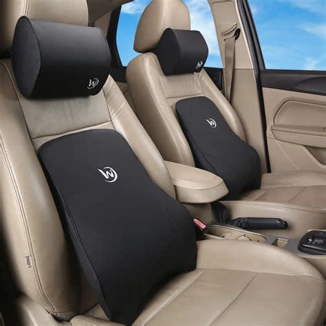 Kkysyelva Car Seat Headrest Lumbar Cushion Neck Support Memory Back