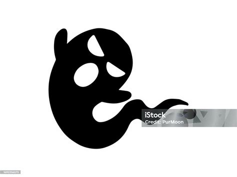 무서운 유령 할로윈 실루엣 그림입니다 공포 할로윈 유령 라인 아트 으스스한 유령 할로윈 흑백 장식을 위해 유령이 출몰하는 할로윈