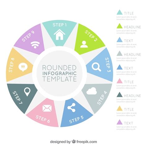 Infographic Circular Chart Divided Into 9 Parts Step By Step Cycle Images
