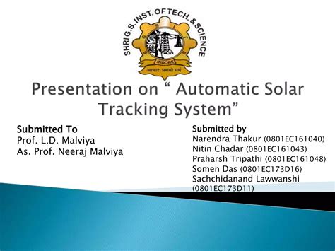 Ppt On Automatic Solar Tracking System Pptx Chemistry Science