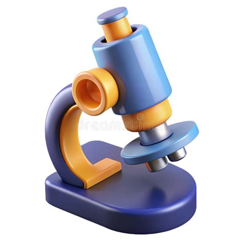 Microscope 3d Illustration Science And Laboratory Research Symbol Stock Illustration