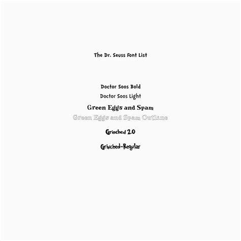 The Dr Seuss Font List By Charlieaat On Deviantart