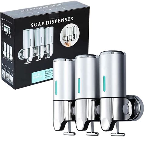 Комплект дозатори за душ гел шампоан течен сапун балсам 3 х 500 мл Сребрист Emag Bg