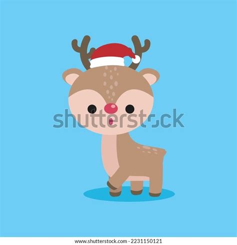 Merry Christmas Happy New Year Reindeer Stock Vector Royalty Free