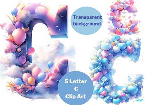 Alphabet C Balloon Png Letters A Clipart Digital Print Bday Illustration Party Letters Clipart