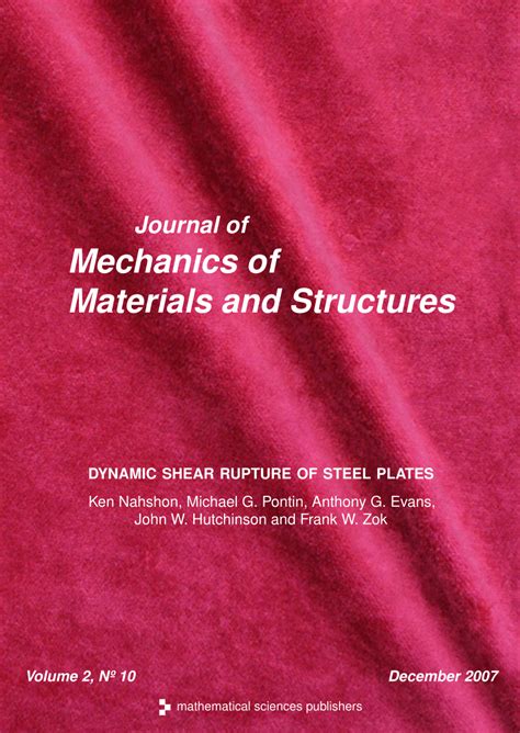 Pdf Dynamic Shear Rupture Of Steel Plates