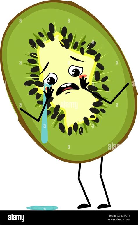 Cute Kiwi Character With Sad Emotions Stock Vector Image And Art Alamy