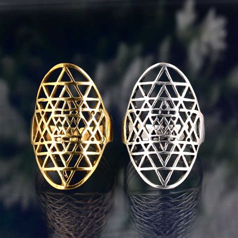 Sri Yantra Ring Sacred Geometry Golden Sri Yantra Ring Shri Yantra