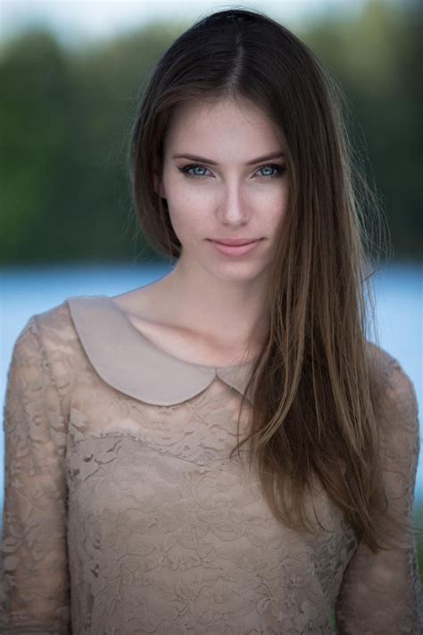 Face Women Model Portrait Long Hair Nature Brunette Green Eyes