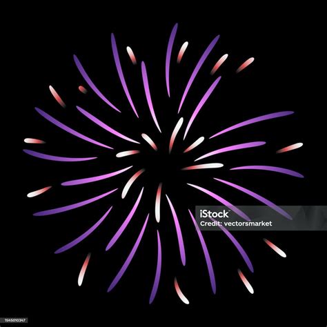 Flat Illustrations Of Fireworks And Pyrotechnic Stock Illustration