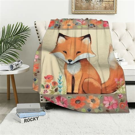 Nawypu Fox Blanket For Girls Women Cozy Fluffy Fox Stuff Decor Throw