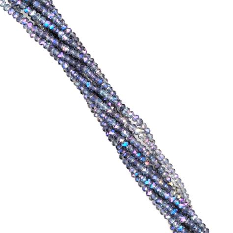 1 Strand Of 25x15mm Glass Crystal Mini Rondelle Beads Pu