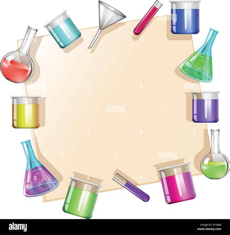 Border With Beakers Background Illustration Stock Vector Image And Art