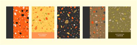오렌지 가을 컬러풀 한 커버 북 템플릿의 세트 컬렉션 테라초 매끄러운 패턴 현대적인 미니멀 한 트렌디 한 추상적 배경 0명에 대한 스톡 벡터 아트 및 기타 이미지 Istock