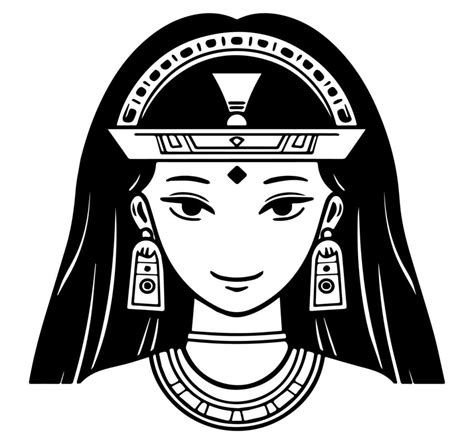 Cleopatra The Queen Of Ancient Egypt Icon Vector Cute Cartoon
