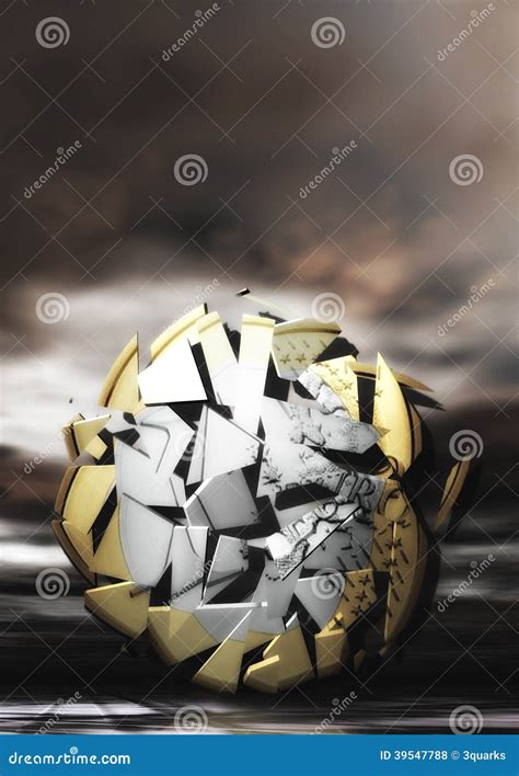 Exploding Euro Coin Stock Illustration Illustration Of Area 39547788