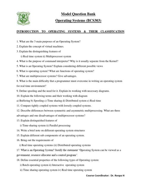 2023 Os Model Qp Pdf Scheduling Computing Process Computing