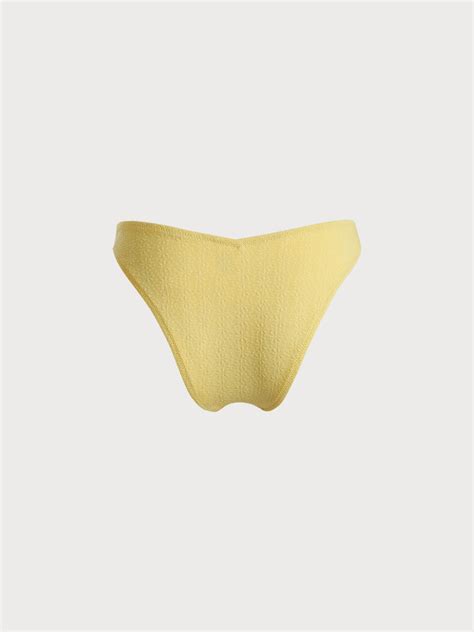 V Cut Solid Bikini Bottom And Reviews Yellow Sustainable Bikinis