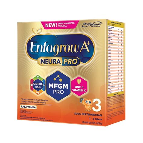 Jual SUSU BAYI ENFAGROW A Tahap 3 Dan Tahap 4 Ukuran 400 Gram MADU VANILA ENFA GROW 800 Gr