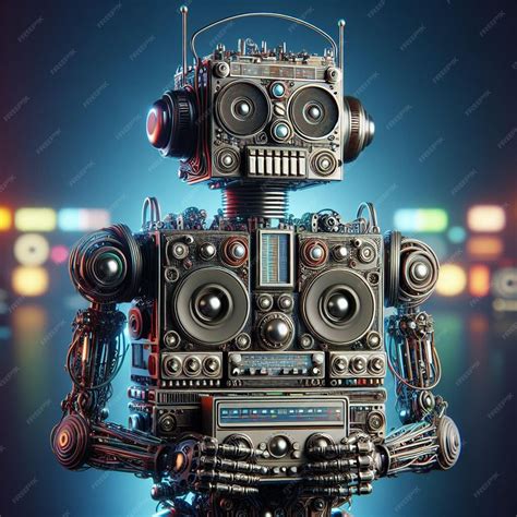 Premium Photo A Robot Made Of Analog Stereo Equipment