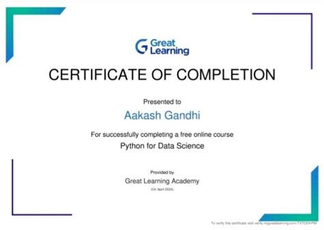 Aakash Gandhi On Linkedin Datascience Python Certification