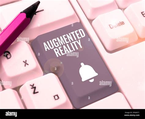 Writing Displaying Text Augmented Reality Business Idea Technology That Imposes Computer Image