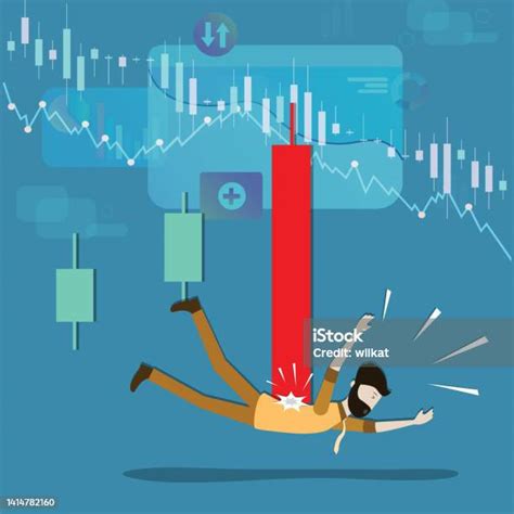 비즈니스 금융의 평면 디자인 빨간 촛대는 젊은 투자자를 공격했습니다 벡터 거래자에 대한 스톡 벡터 아트 및 기타 이미지 거래자 경제 금융 Istock