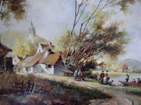 Leendert De Vogel Dorpje Met Overzetveer Verkocht Kunstveiling Nl