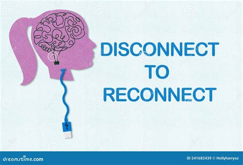 disconnect to reconnect unplug from technology stock illustration