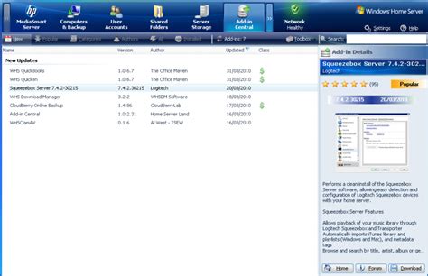 Add In Central The Mother Of All Windows Home Server Add Ins MediaSmartServer Net